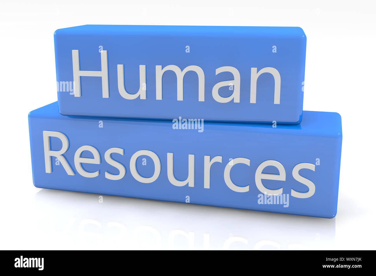 Blue box concept: Human Resources on white background Stock Photo - Alamy