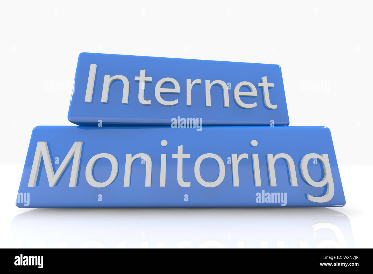 Blue box concept: Internet Monitoring on white background Stock Photo ...