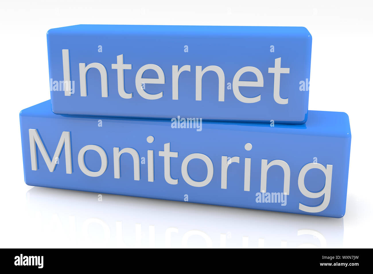 Blue box concept: Internet Monitoring on white background Stock Photo ...