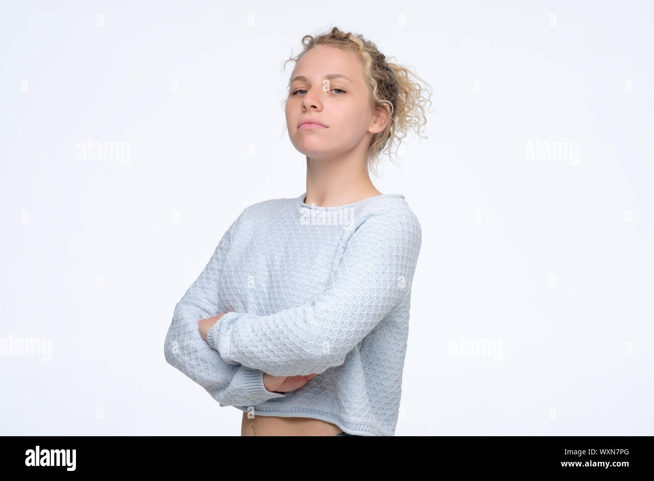 Young woman self confident arrogant attitude hi-res stock photography ...