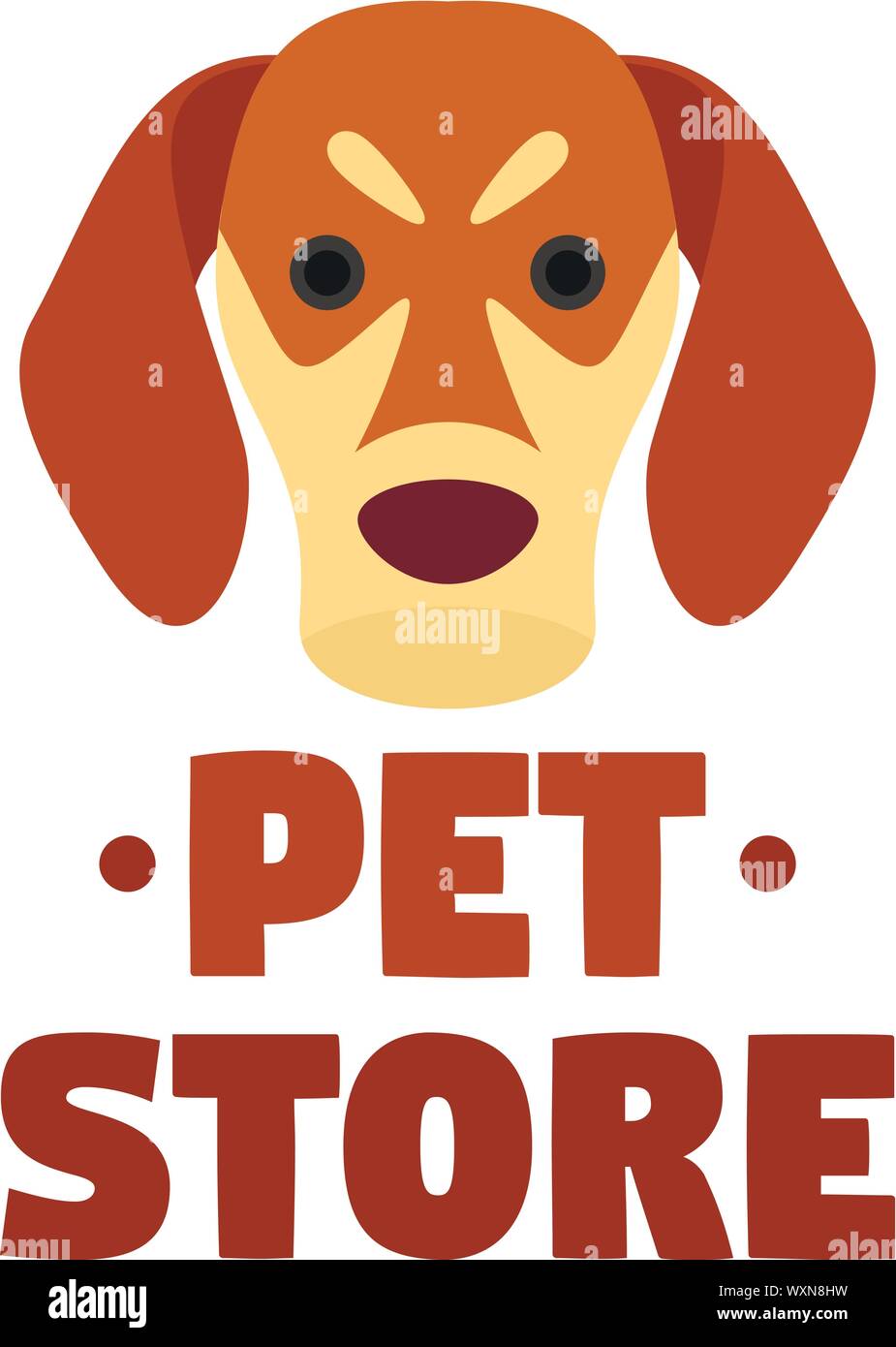 Dog pet store logo. Flat illustration of dog pet store vector logo for ...