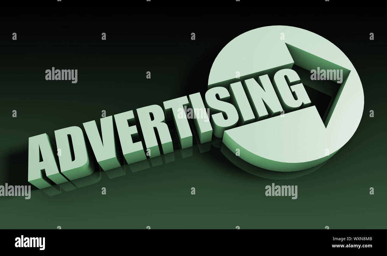 Advertising Concept With an Arrow Going Upwards 3D Stock Photo - Alamy