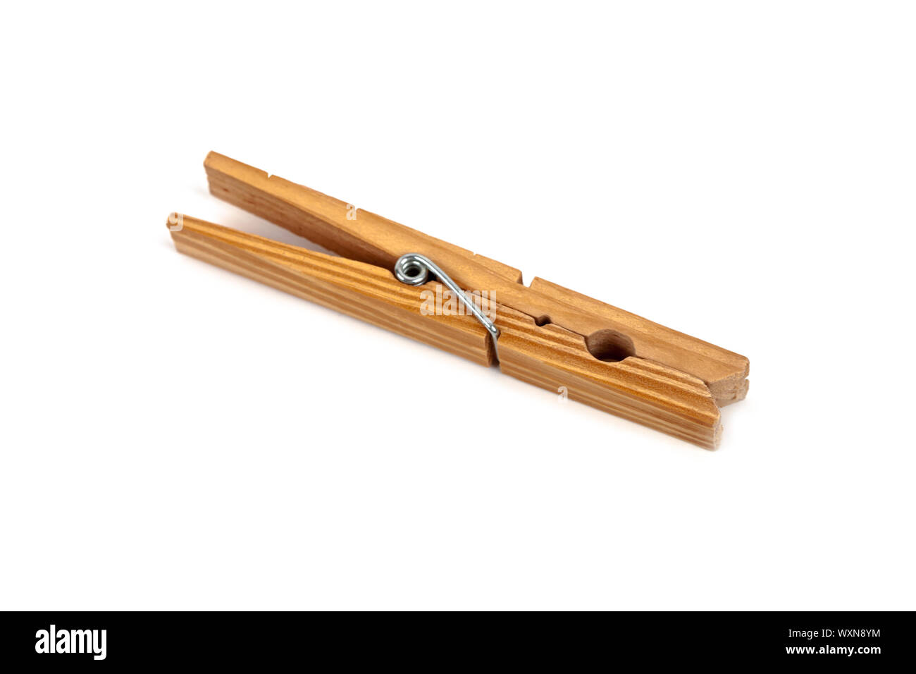 wooden clamp isolated on white background Stock Photo - Alamy