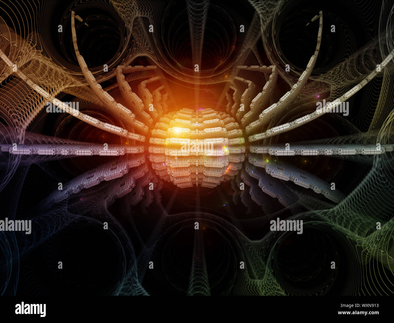Fractal Spider series. Arrangement of fractal elements and grids for ...