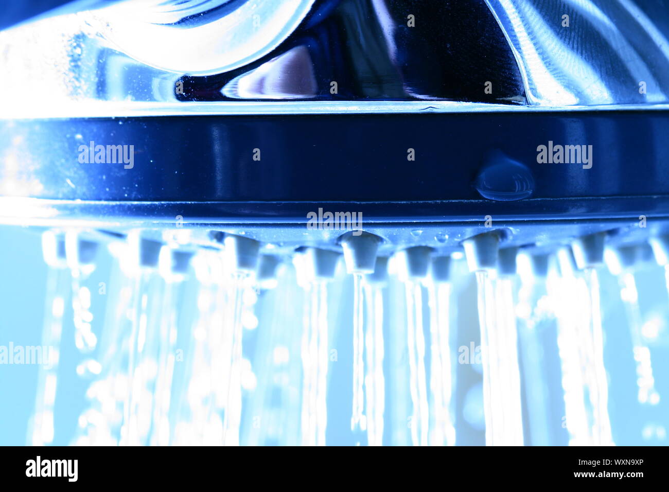 fresh shower clean blue water jet Stock Photo - Alamy