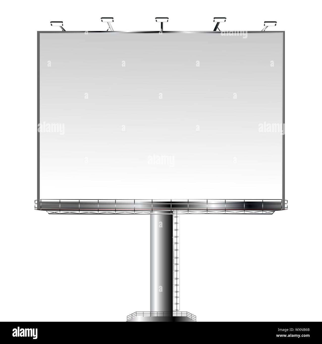 Metalic billboard on white background Stock Photo - Alamy