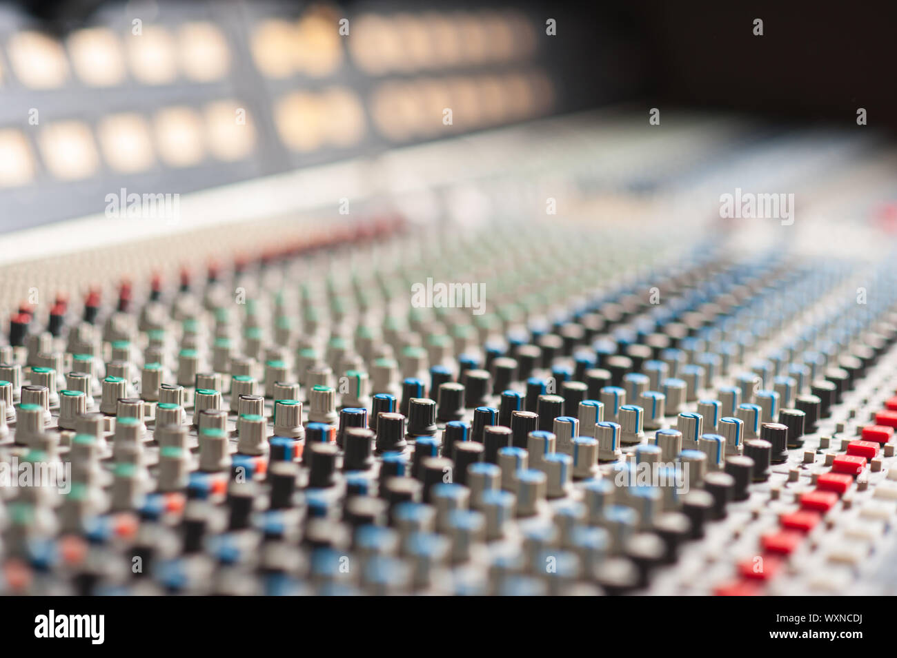 Large music mixer desk in recording studio Stock Photo - Alamy