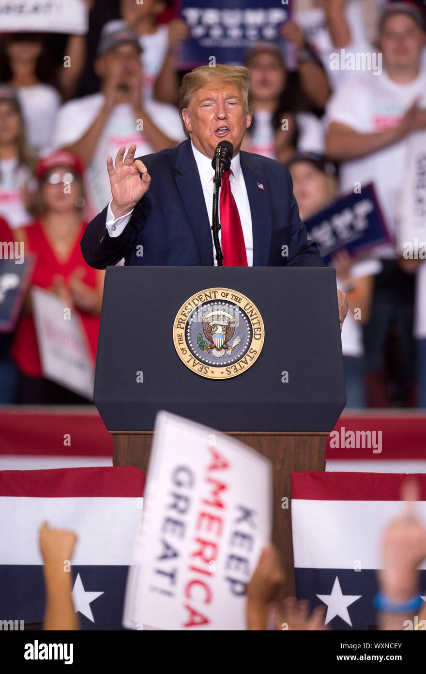 Rio Rancho, New Mexico, USA. 16th Sep, 2019. President DONALD TRUMP ...