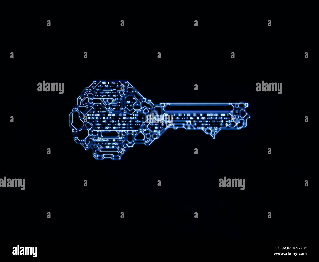 Encryption Key series. Interplay of stylized key and number symbols on ...
