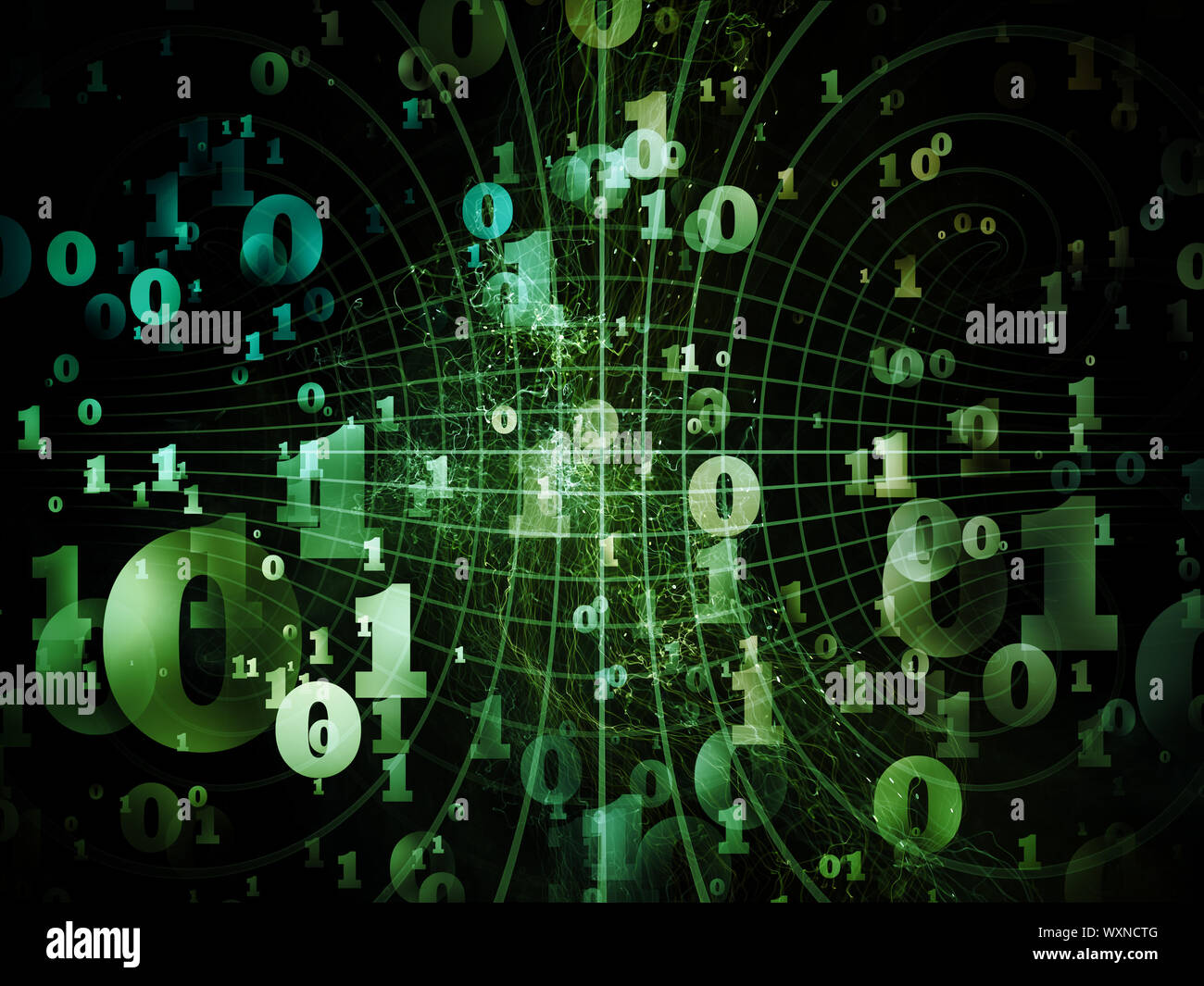 Number in Space series. Composition of numbers, fractal textures and ...