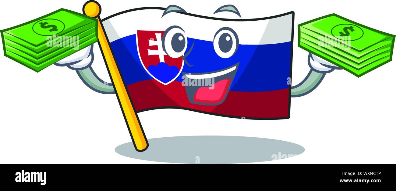 With money bag flag slovakia isolated in the cartoon Stock Vector Image ...