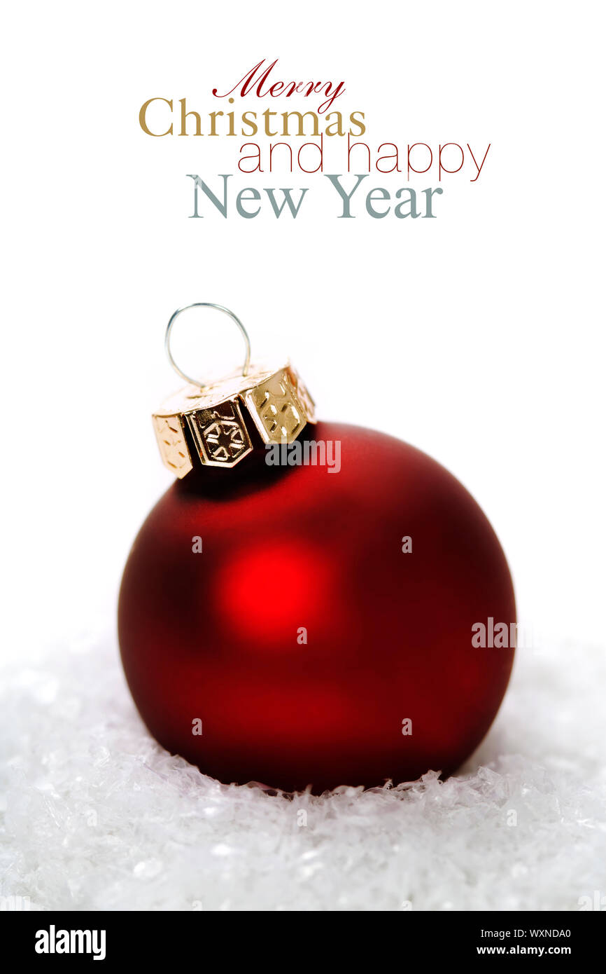 Christmas balls with snow on white background (with easy removable ...