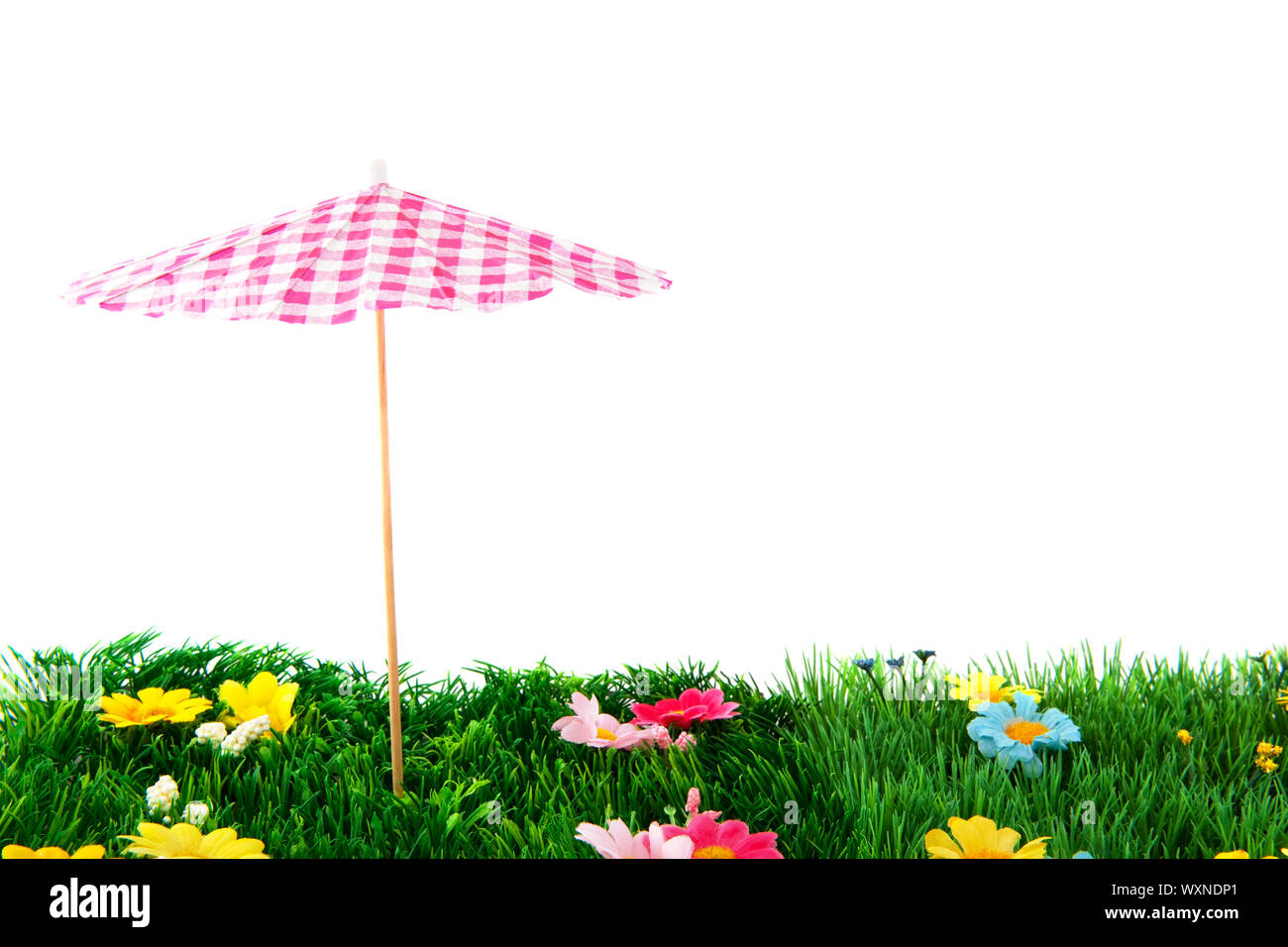 summer with cheerful parasol in the grass Stock Photo - Alamy