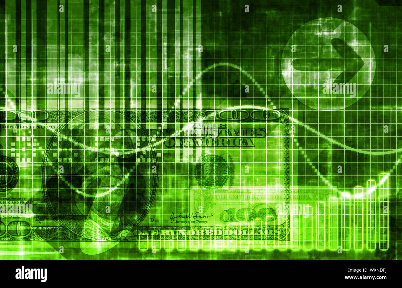 Green Money Technology Business Background as Art Stock Photo - Alamy