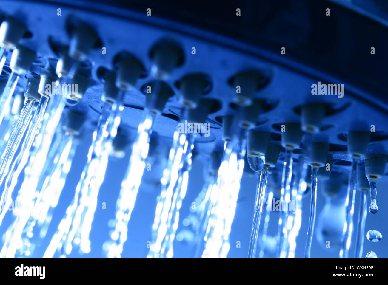 fresh shower clean blue water jet Stock Photo - Alamy