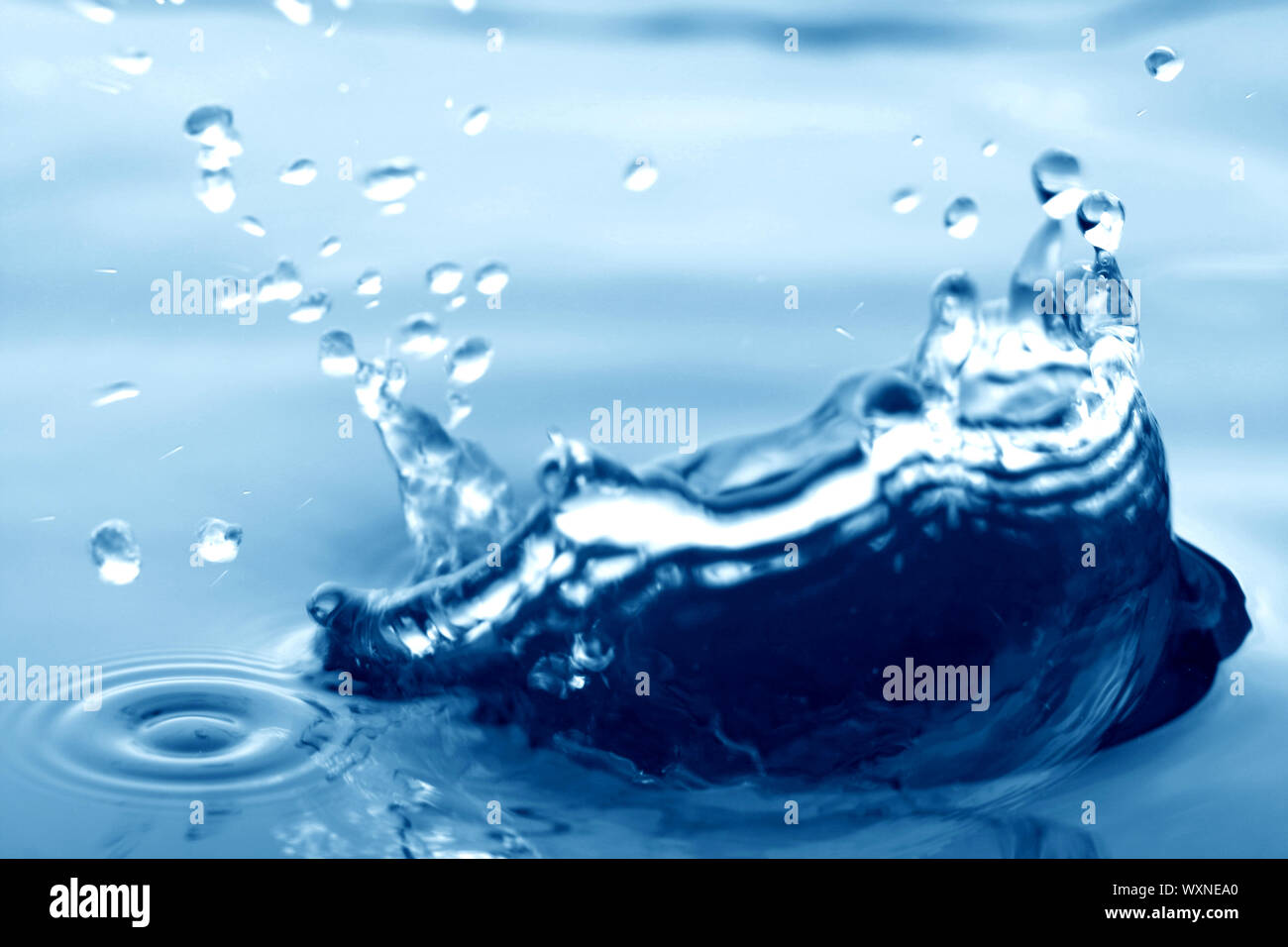 water drop super splash macro close up Stock Photo - Alamy