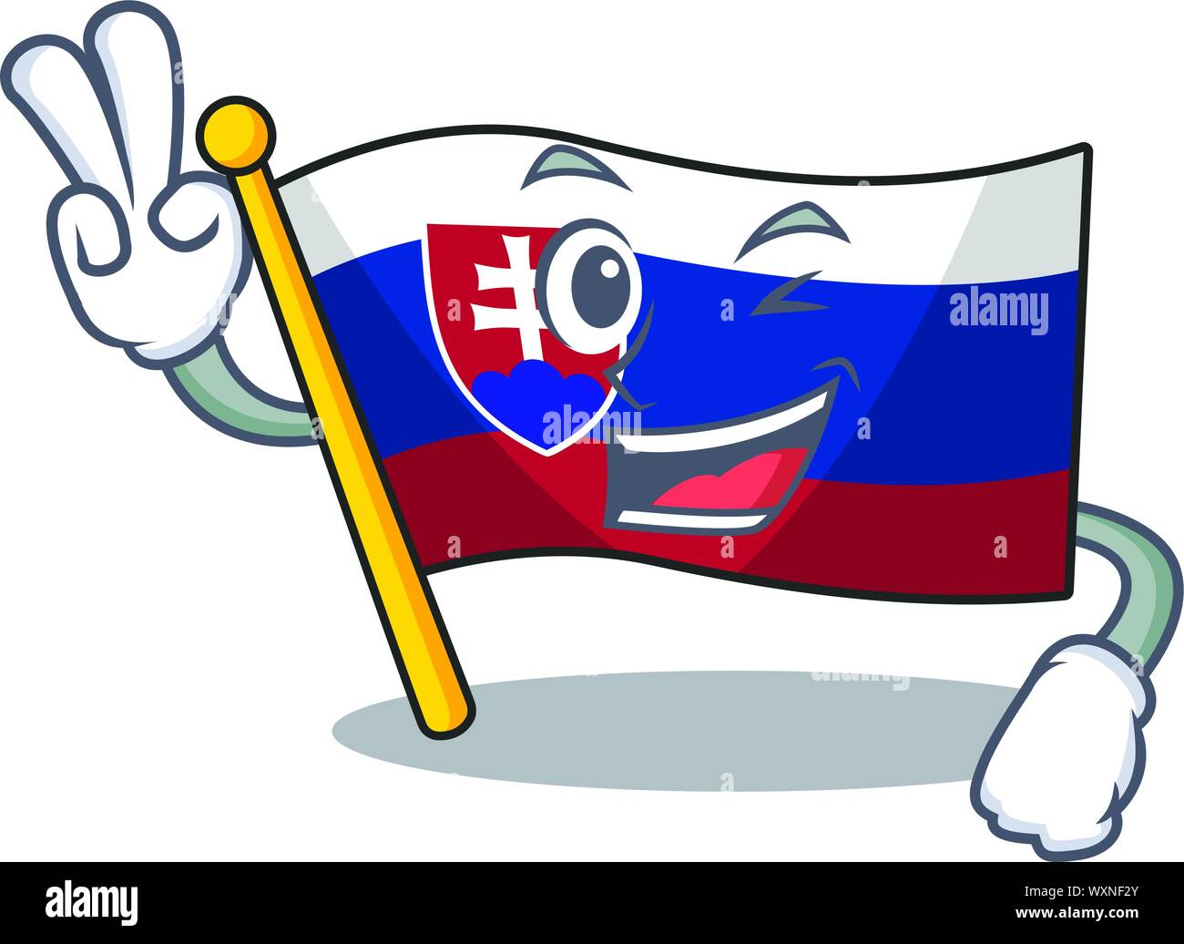 Two finger flag slovakia with the shape character Stock Vector Image ...