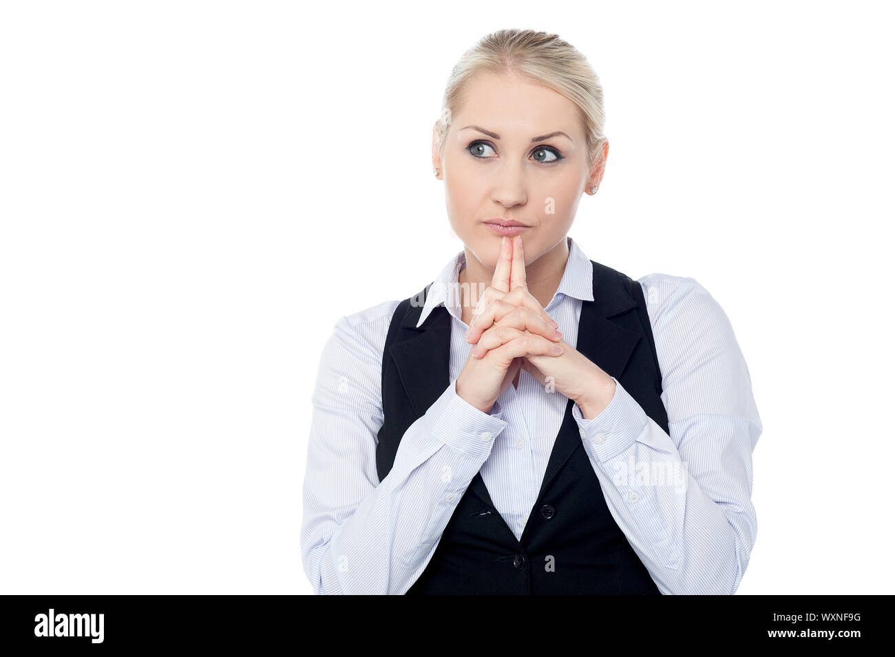 Portrait of a thinking corporate lady Stock Photo - Alamy