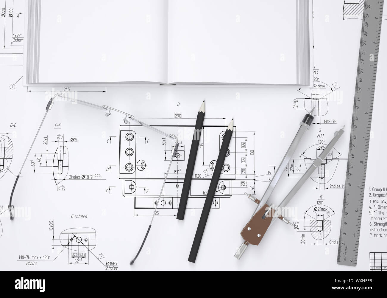 Cad drawing machine hi-res stock photography and images - Alamy