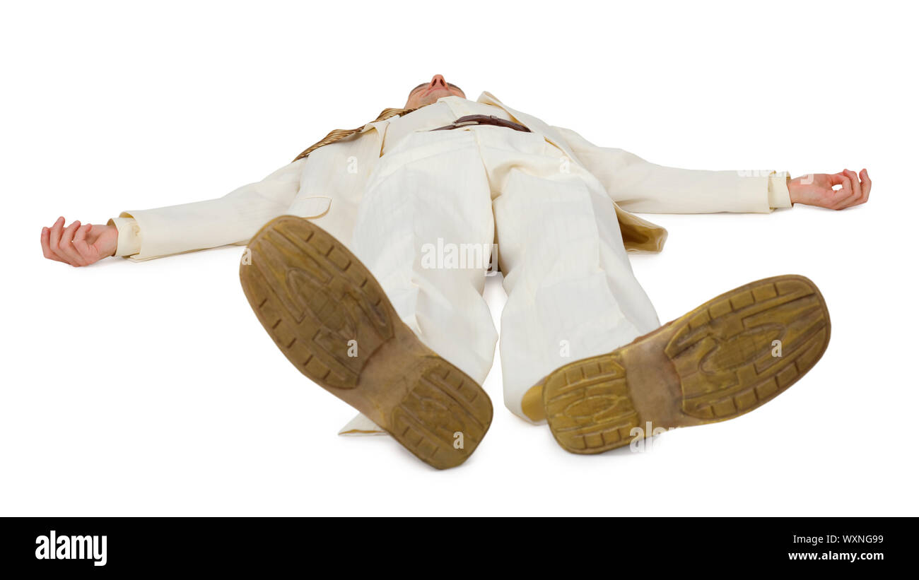Man in suit lying on floor hi-res stock photography and images - Alamy