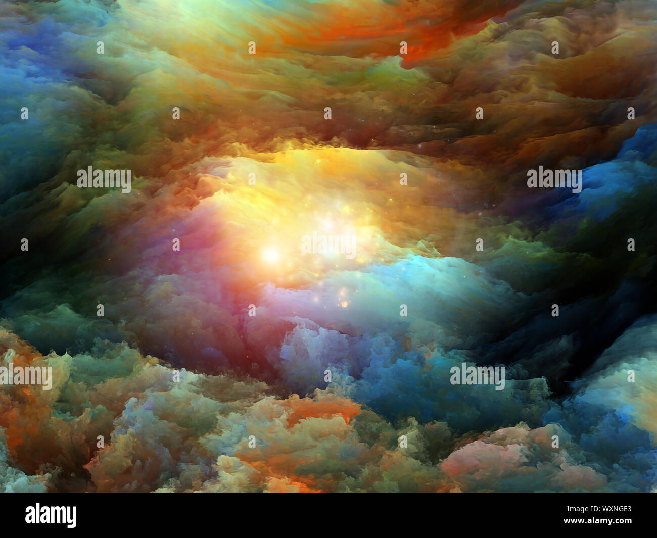 Creative arrangement of dreamy forms and colors to act as complimentary ...