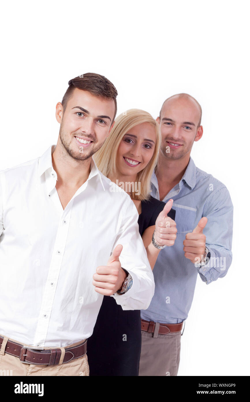 happy people business team group together isolated on white background ...