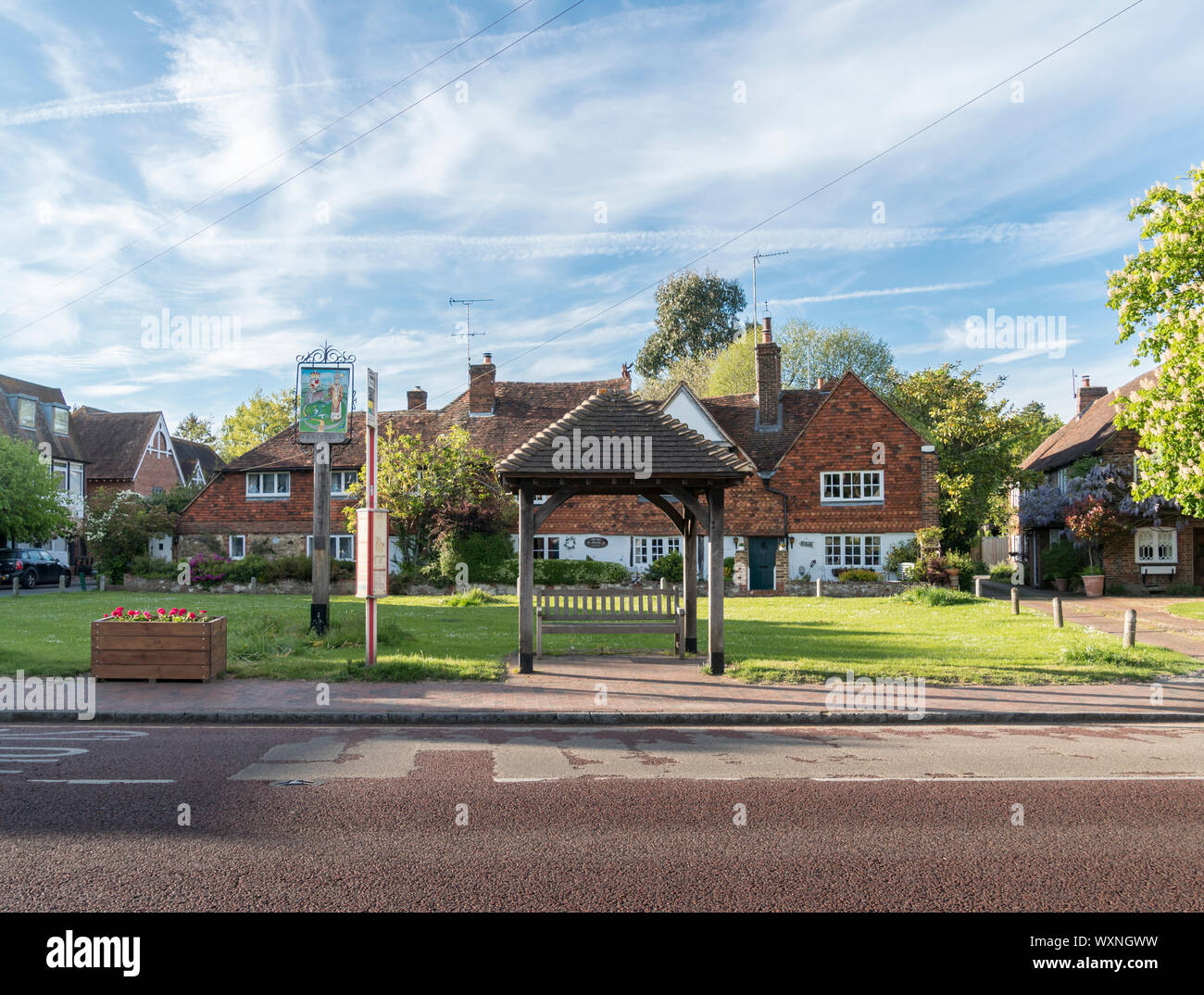 Brasted village green in the county of Kent, UK Stock Photo - Alamy