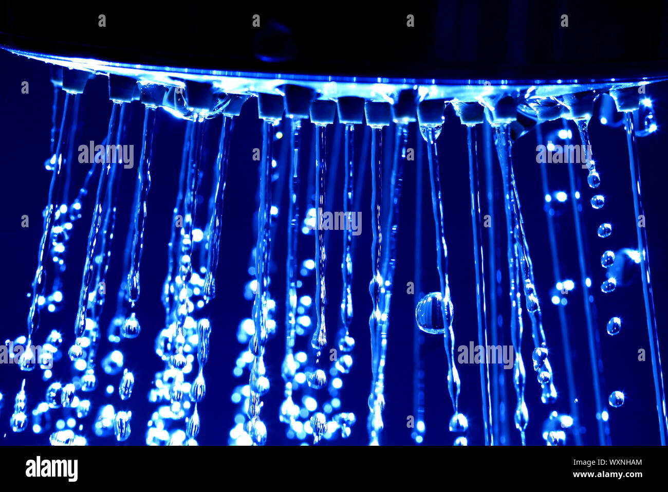 fresh shower clean blue water jet Stock Photo - Alamy
