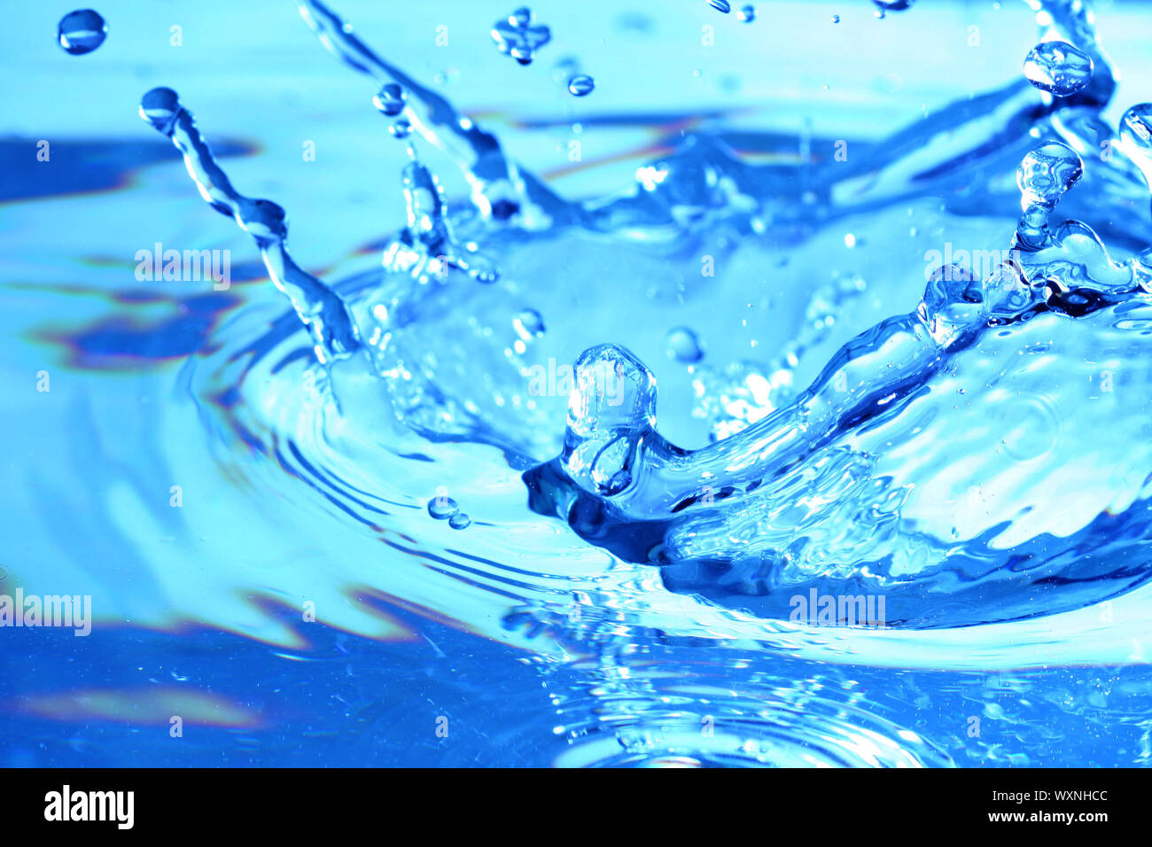blue water splash macro close up Stock Photo - Alamy