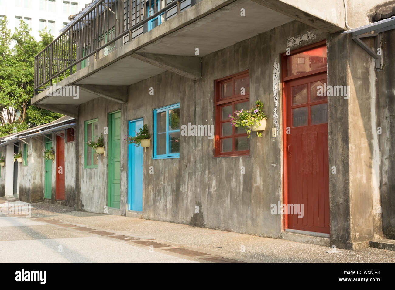 Old house with vivid window and door in Taipei, Taiwan, Asia Stock ...