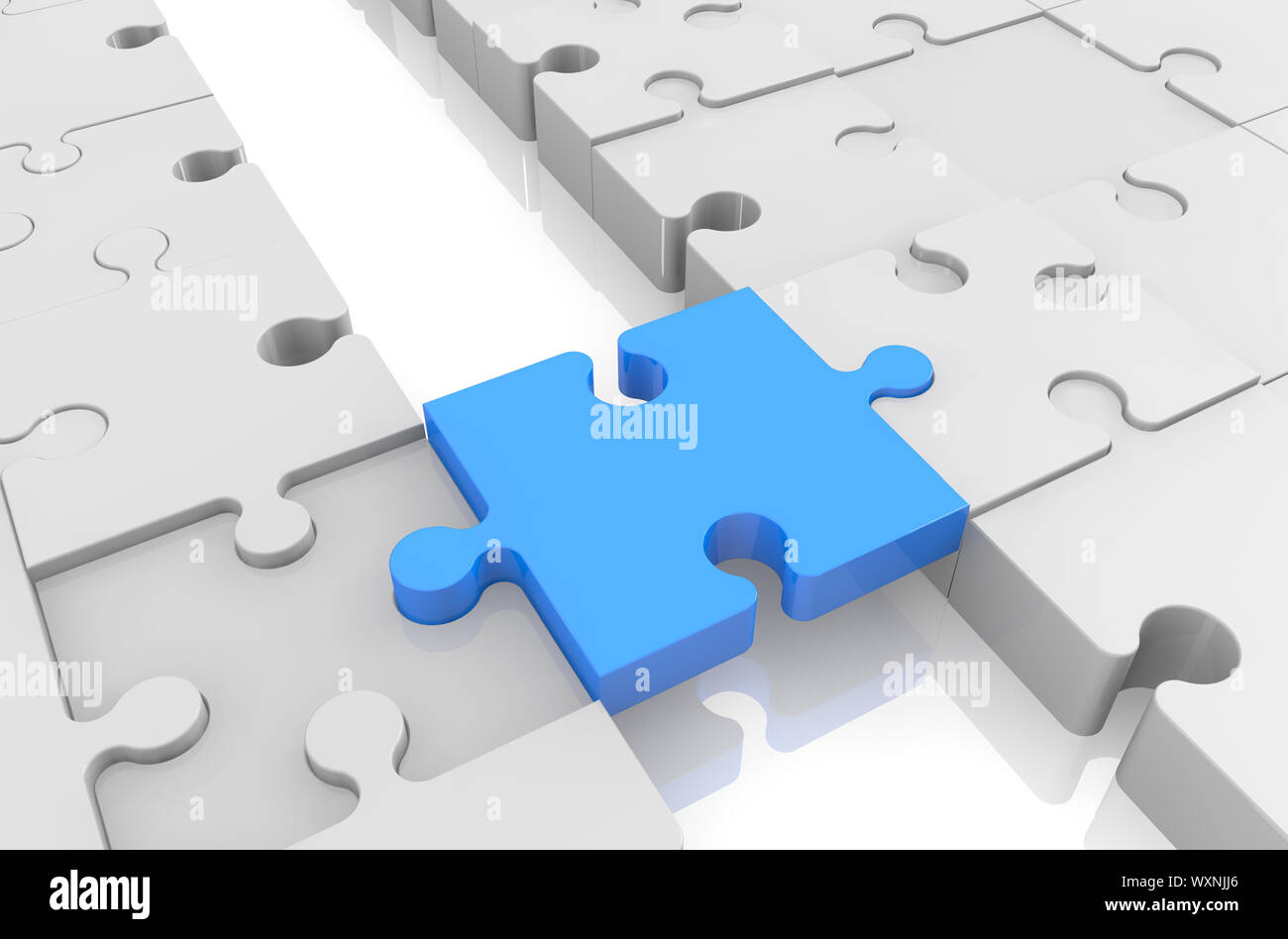 3d render of a jigsaw puzzle bridge Stock Photo - Alamy