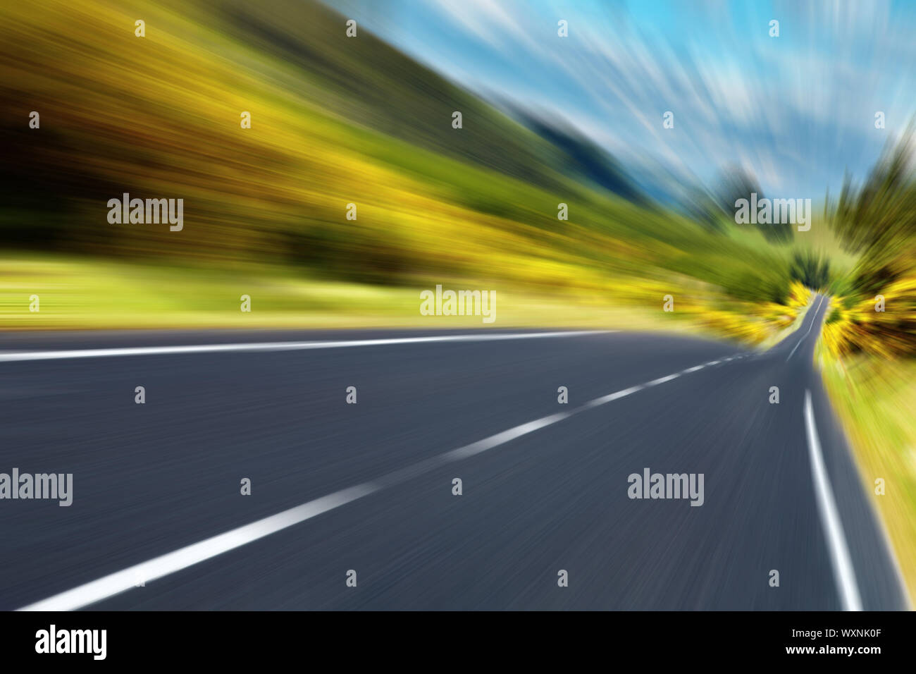 Empty road with motion blur Stock Photo - Alamy