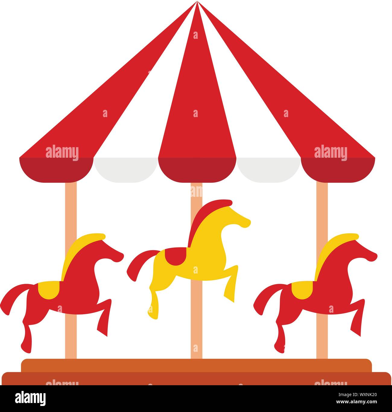 Horse carousel icon. Flat illustration of horse carousel vector icon ...