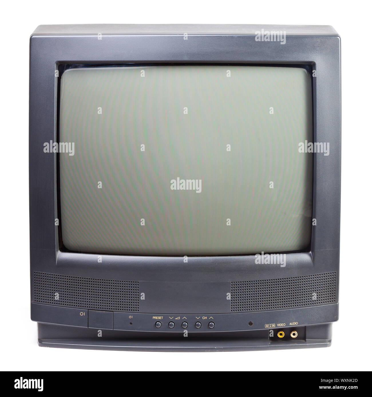 Vintage black Television set isolated on white background Stock Photo ...