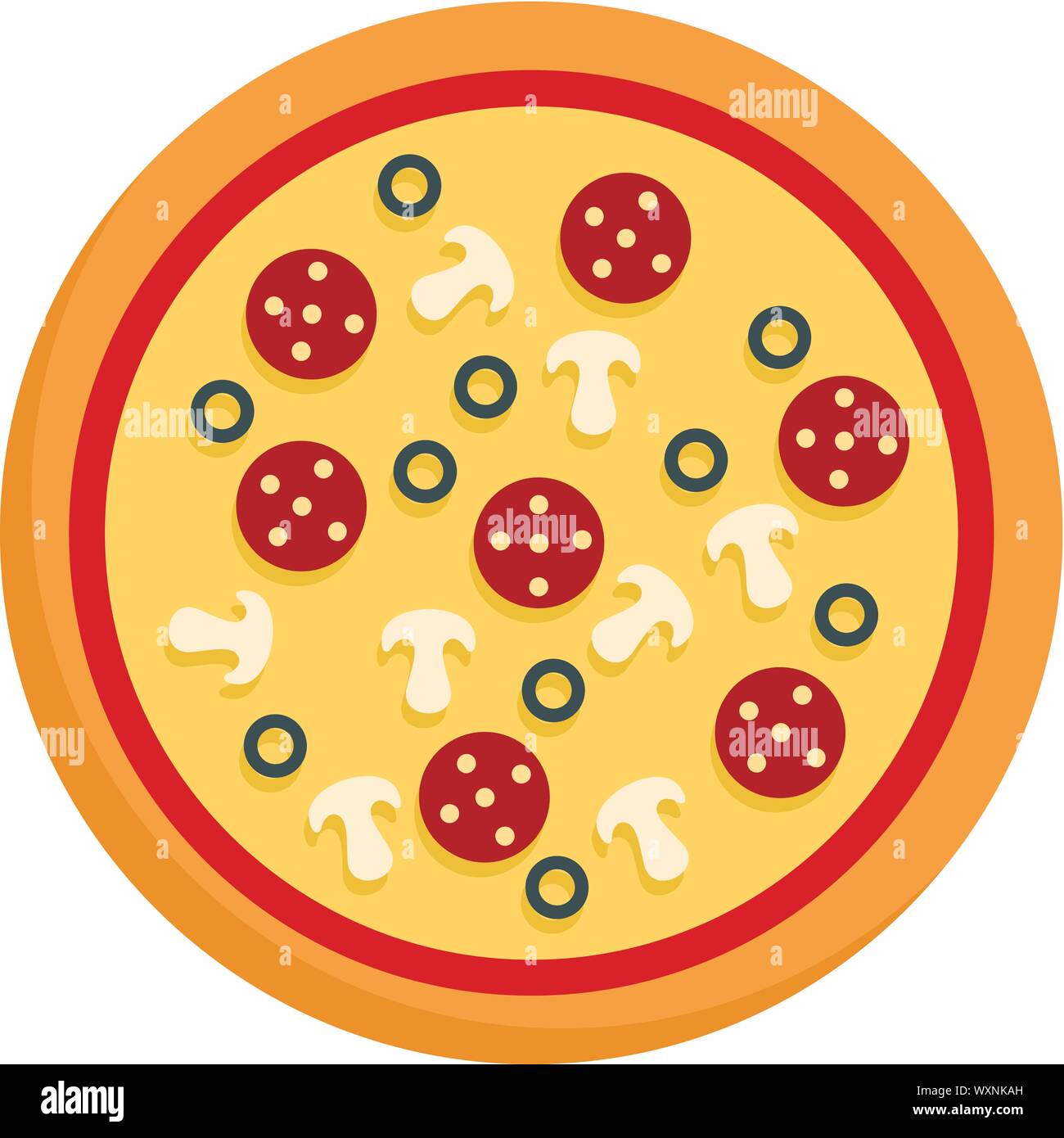 Pizza pepperoni icon. Flat illustration of pizza pepperoni vector icon ...