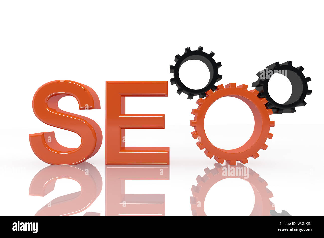 SEO - Search Engine Optimization symbol with gears - 3d render Stock ...