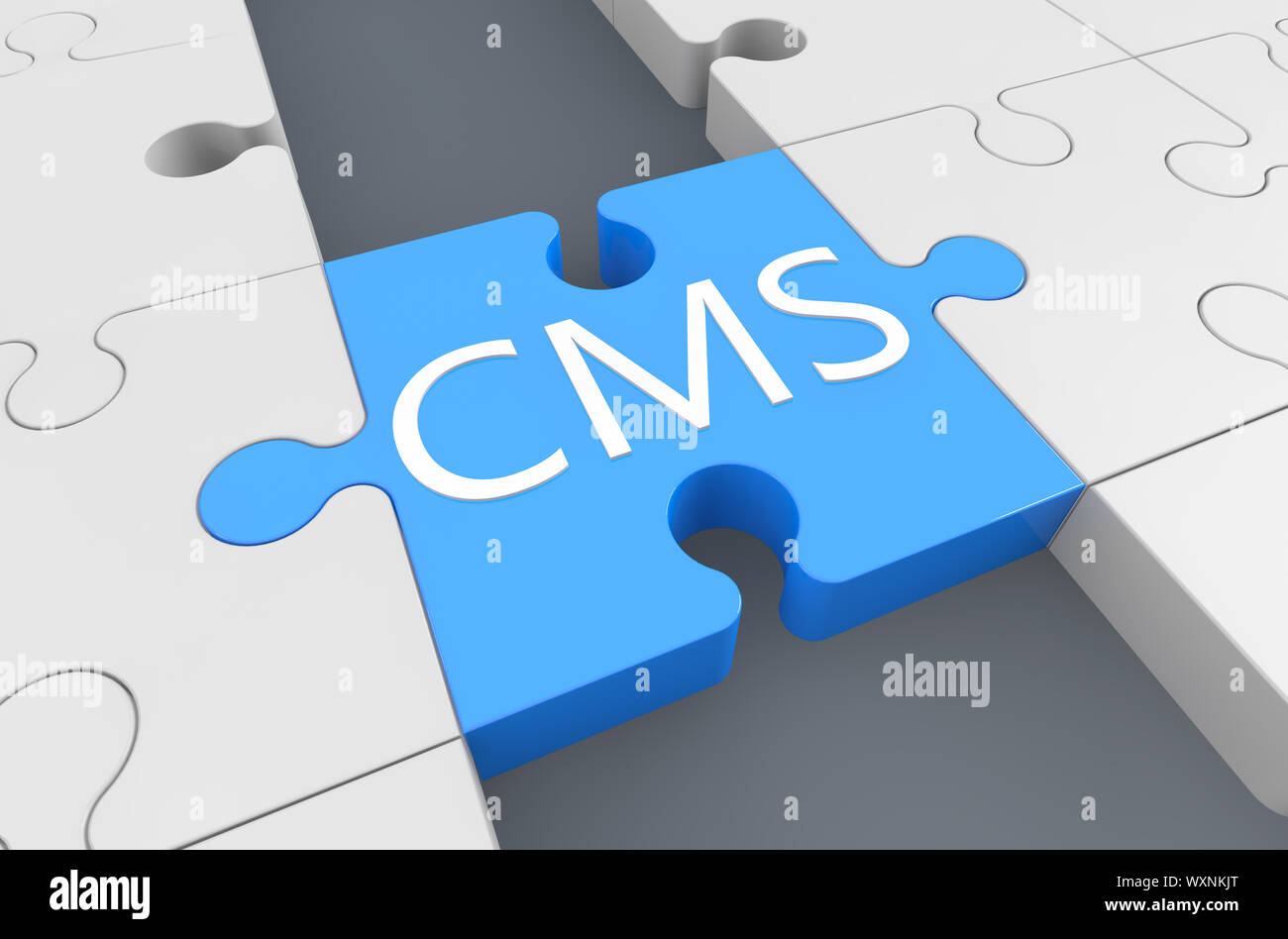 Content-Management-System - puzzle 3d render illustration Stock Photo ...