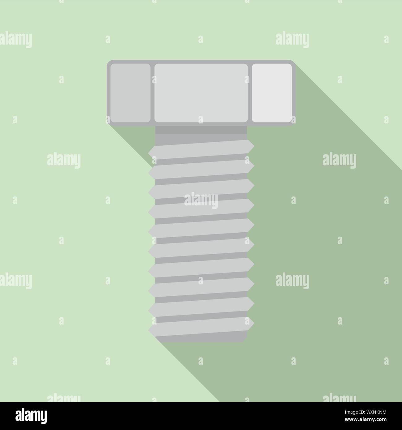 Chrome screw bolt icon. Flat illustration of chrome screw bolt vector ...