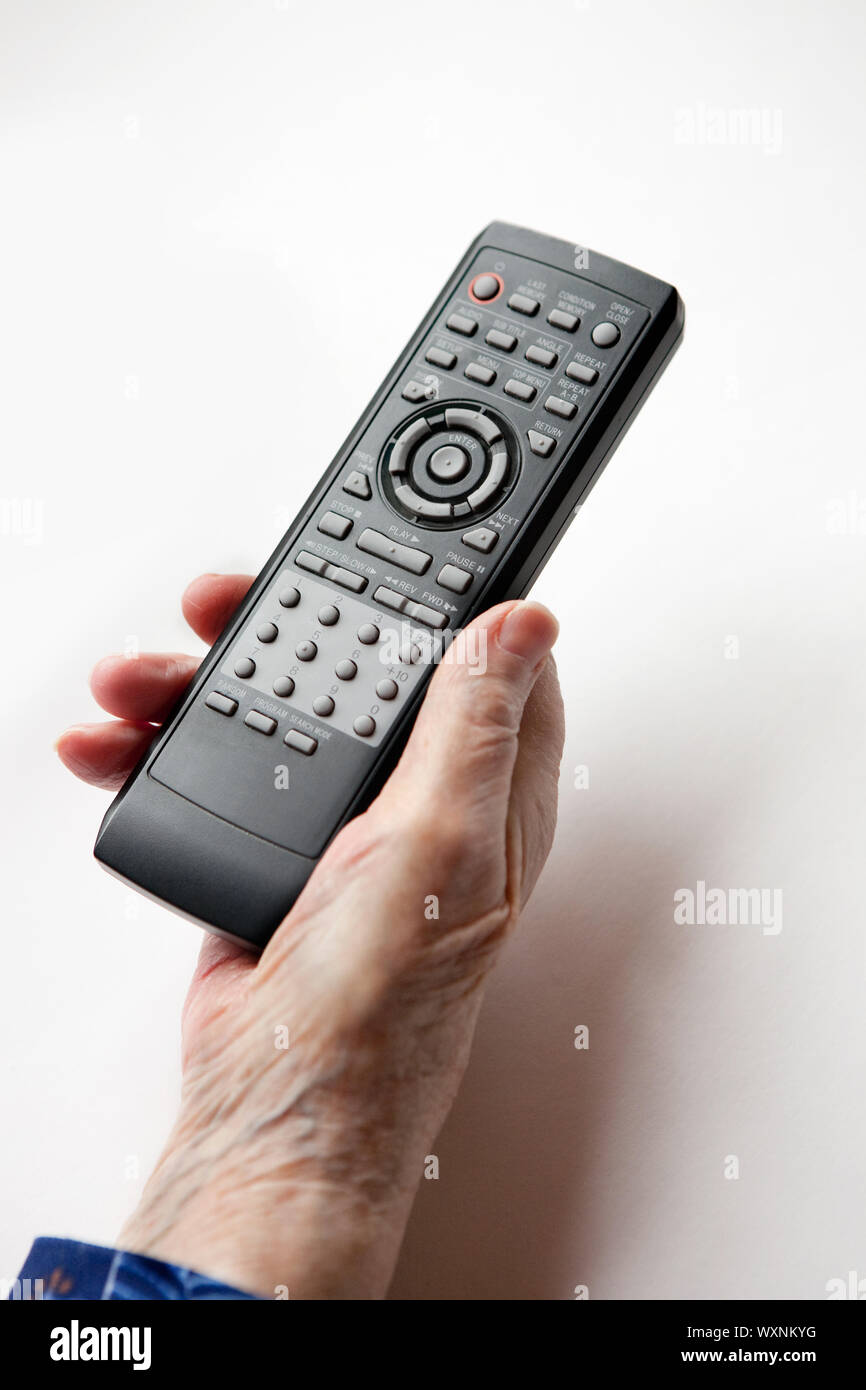 Remote Control Elderly Stock Photo - Alamy