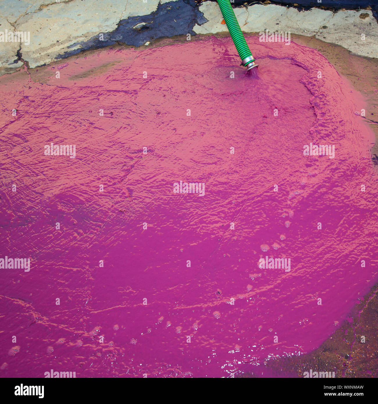 Wine vinasse rich in tartaric acid in magenta pink color cleaning the ...