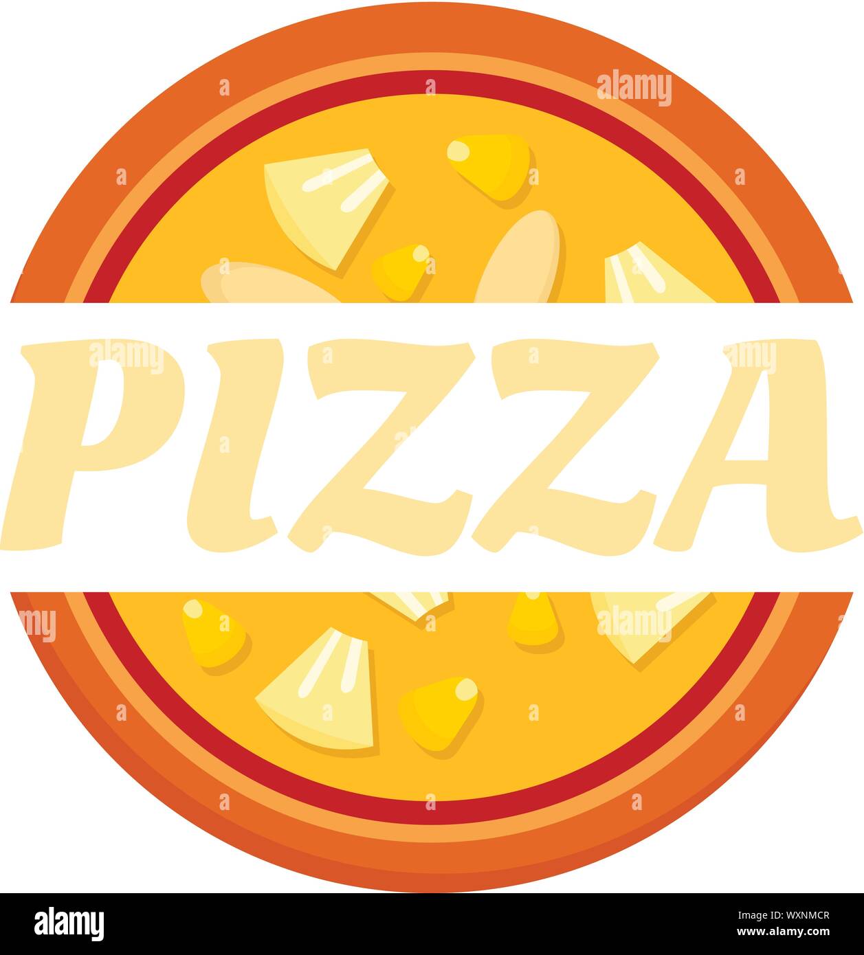 Pizza label logo. Flat illustration of pizza label vector logo for web ...