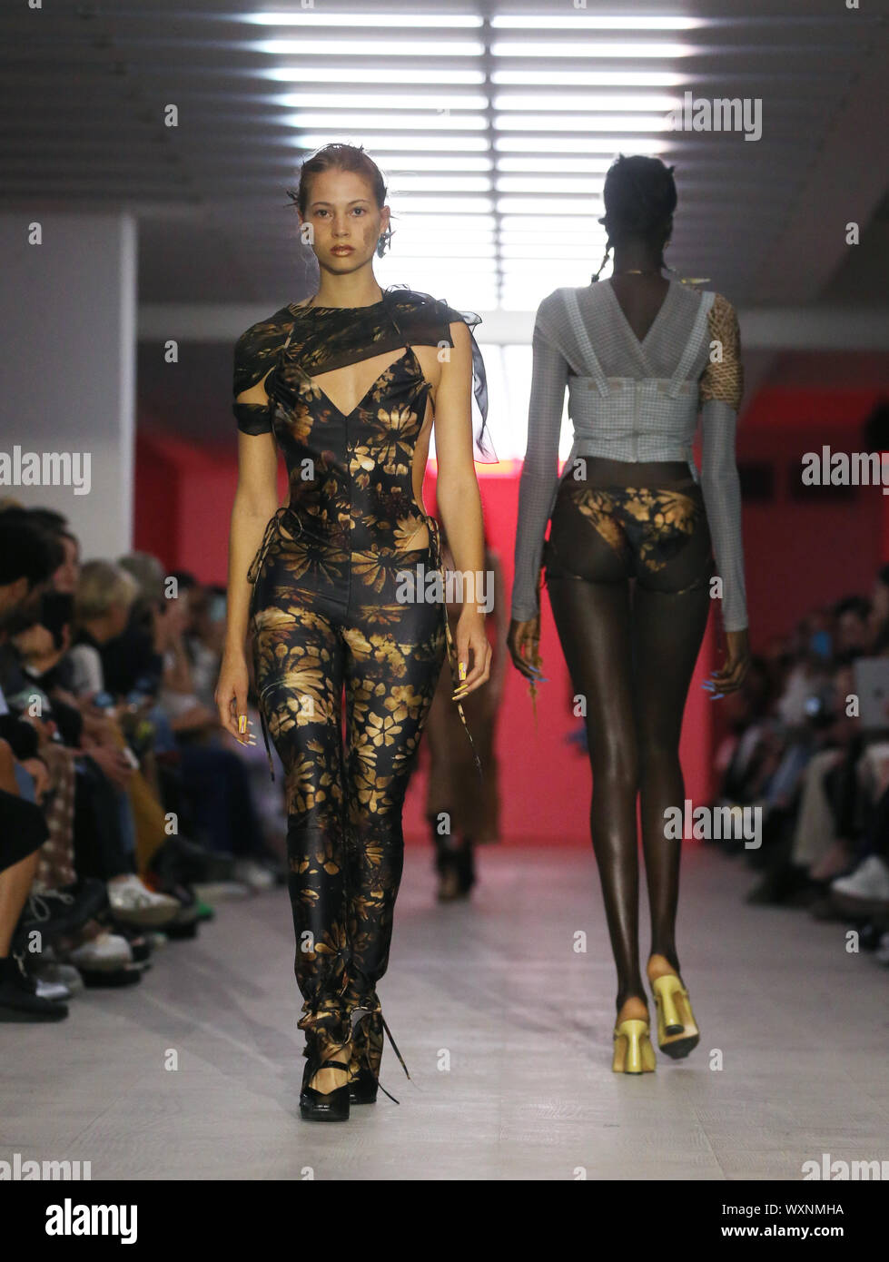 Models on the catwalk of Charlotte Knowles Spring/Summer 2020 London ...