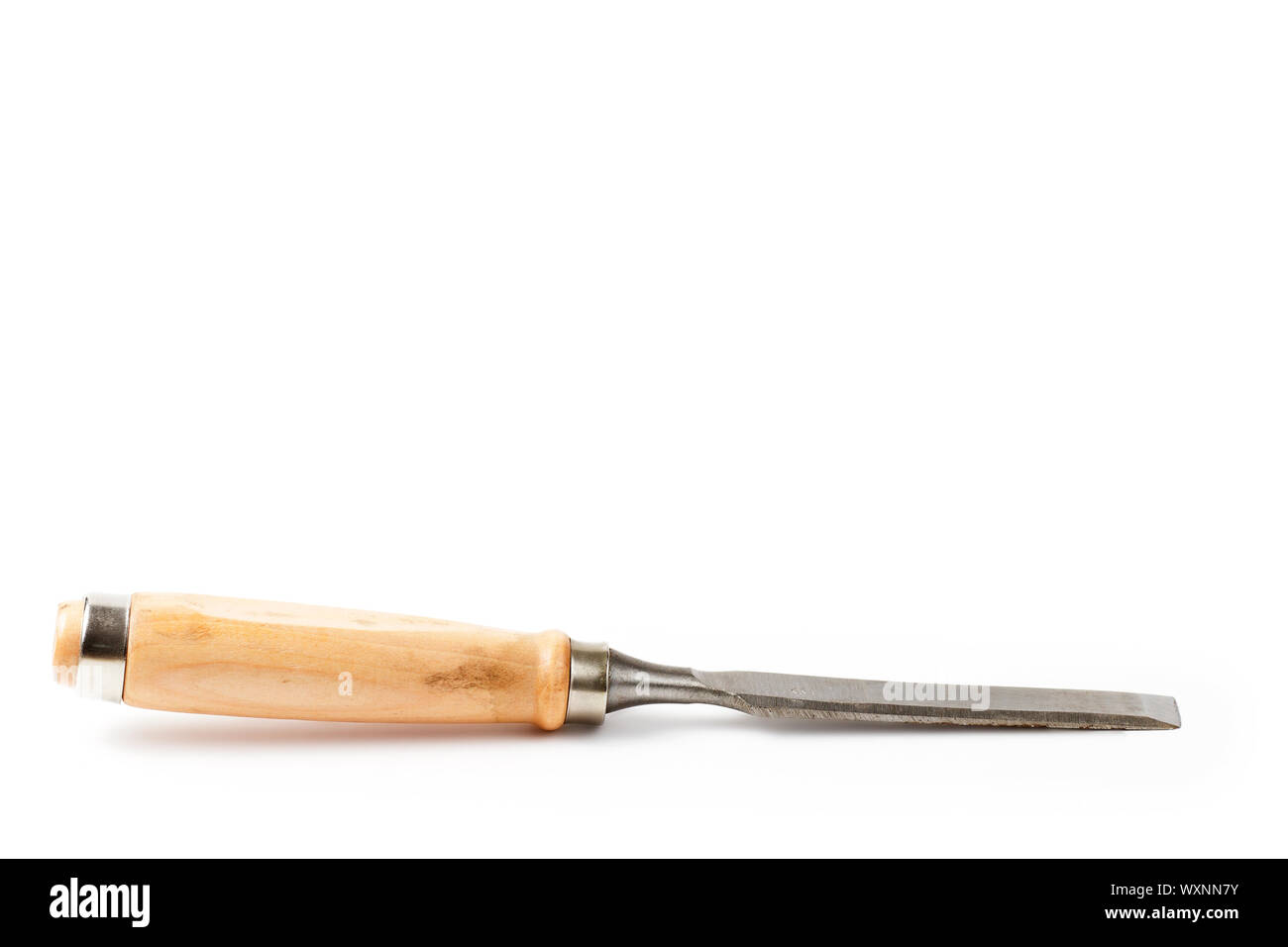 one chisel from the side isolated on white background Stock Photo - Alamy