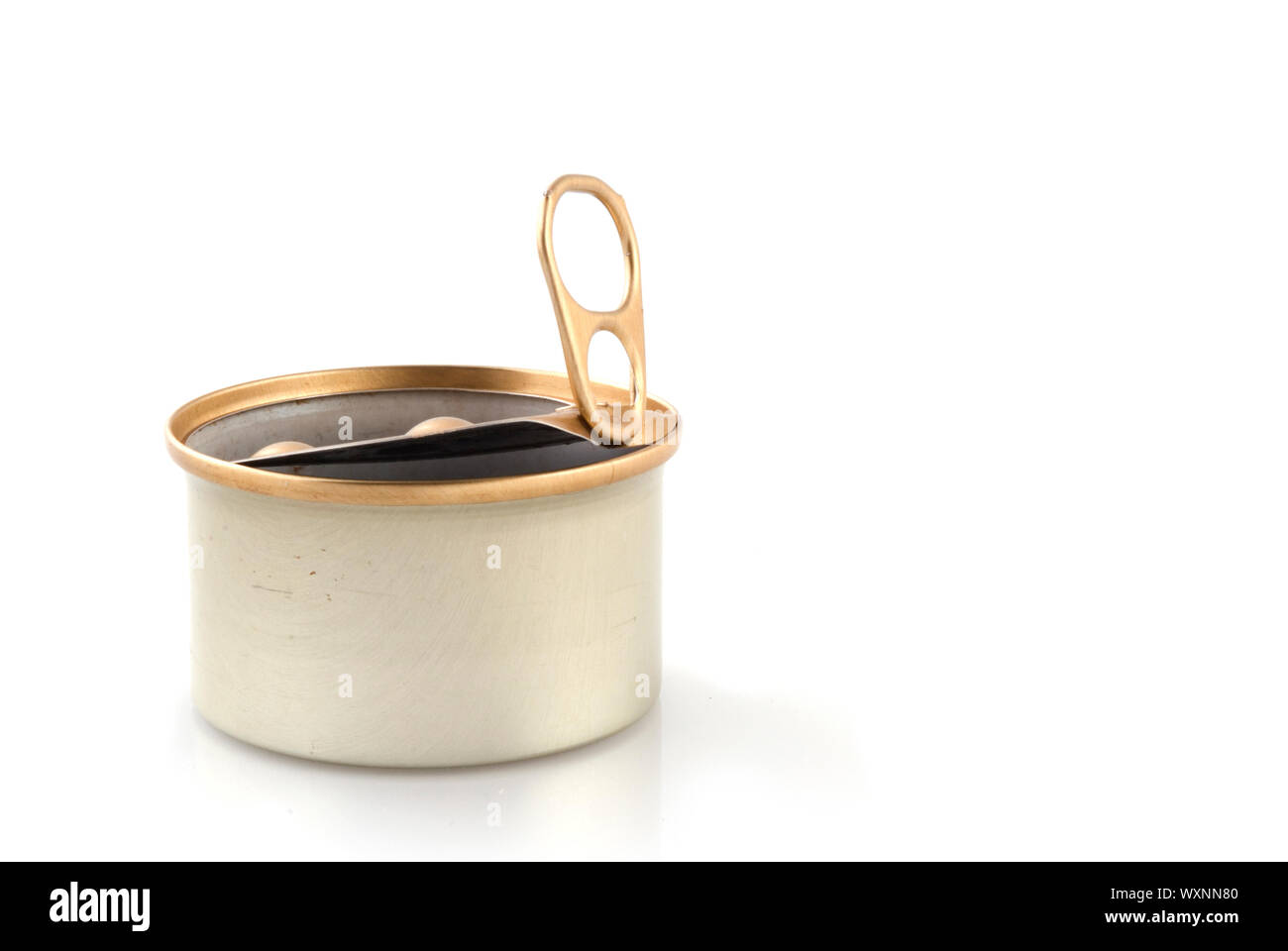 empty tin with open lid without label Stock Photo - Alamy