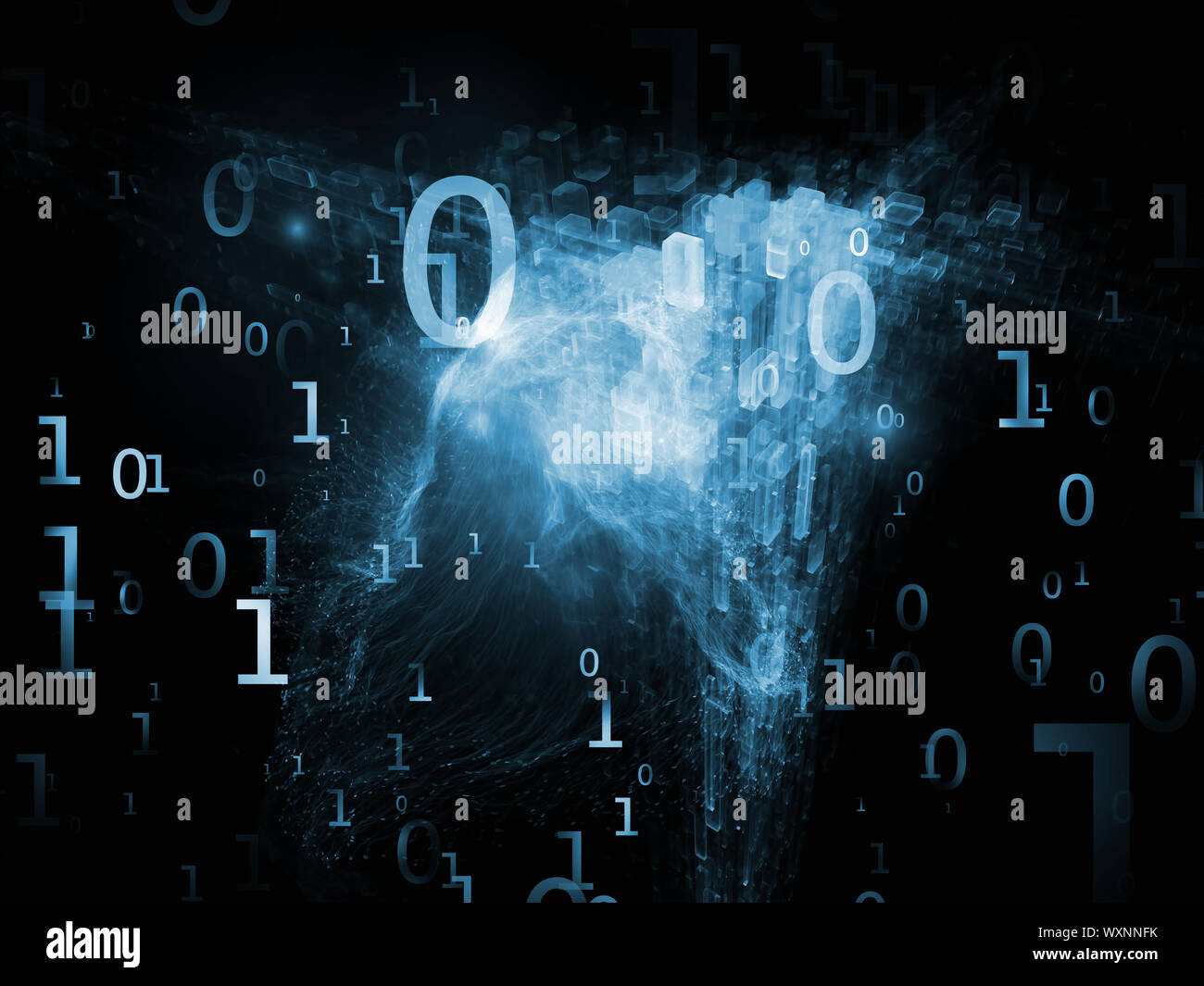 Number in Space series. Design composed of numbers, fractal textures ...