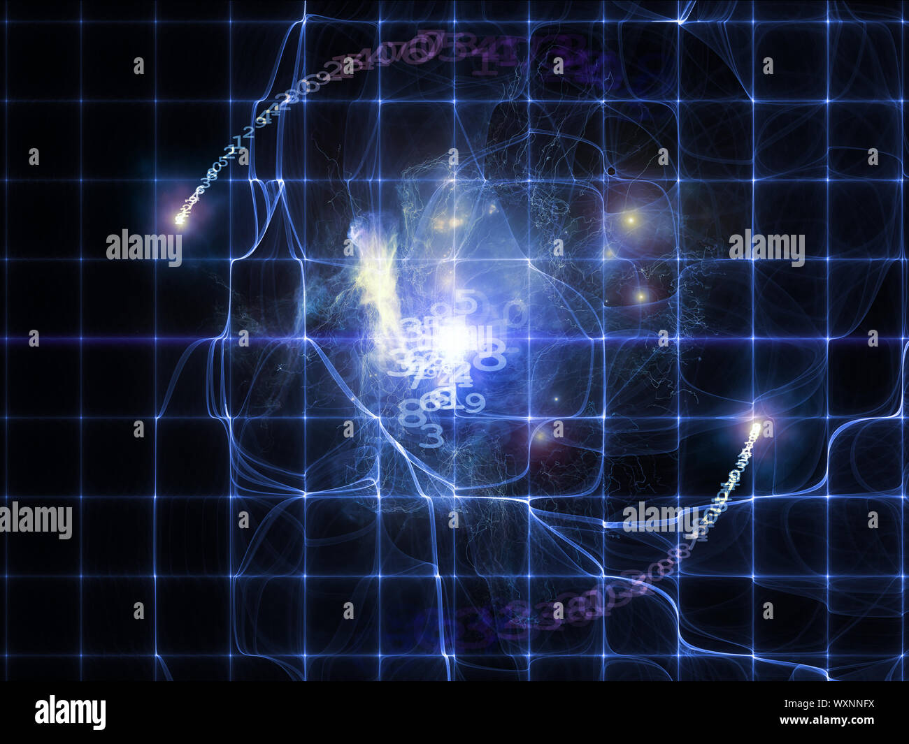 Number in Space series. Background design of numbers, fractal textures ...