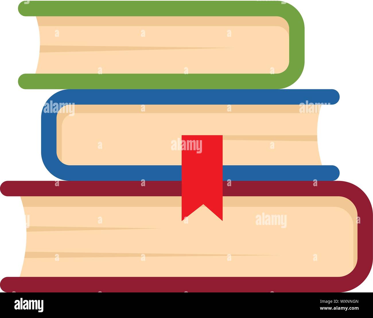 Book stack icon. Flat illustration of book stack vector icon for web ...