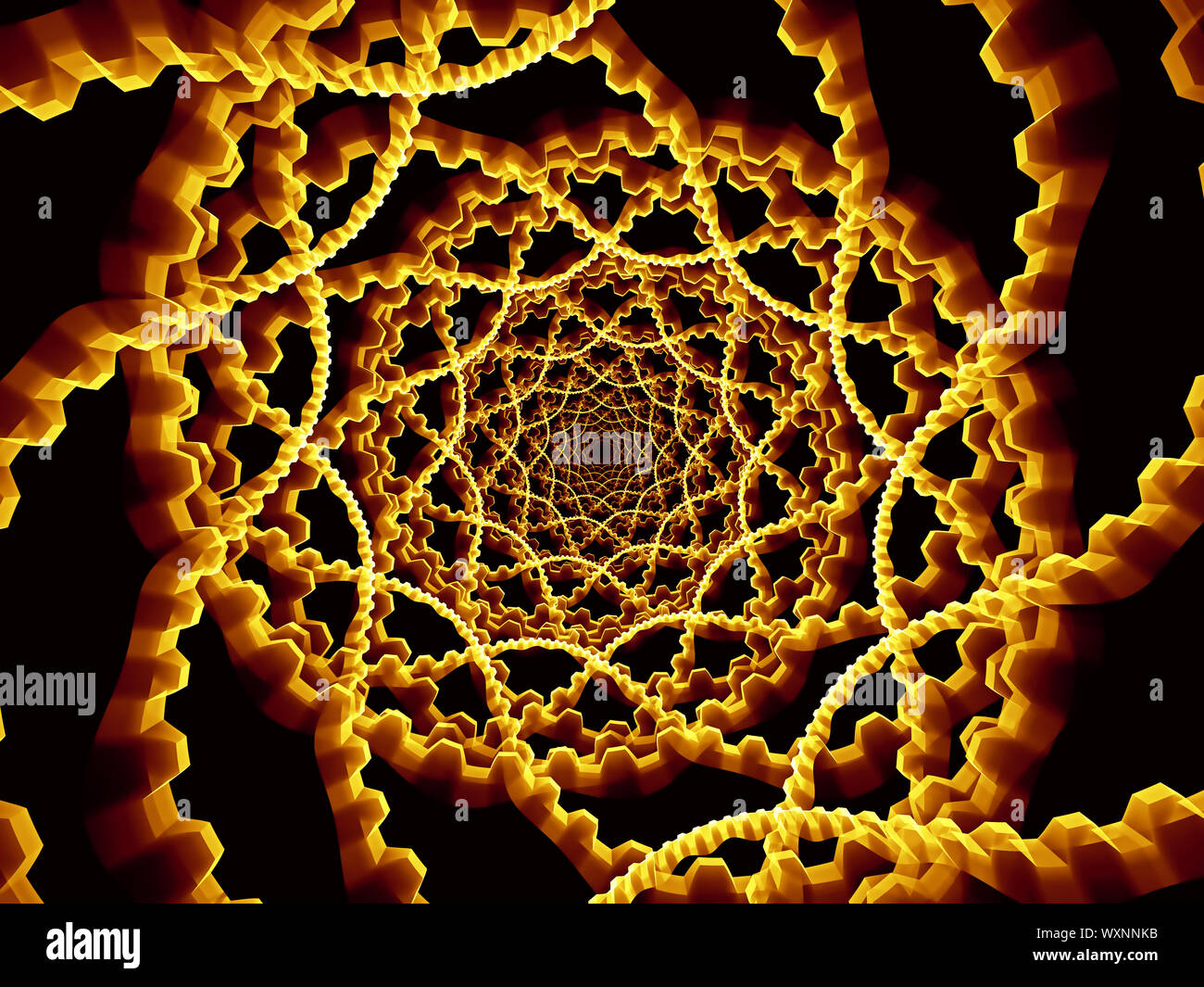Golden Gears series. Background of golden fractal gear elements for ...