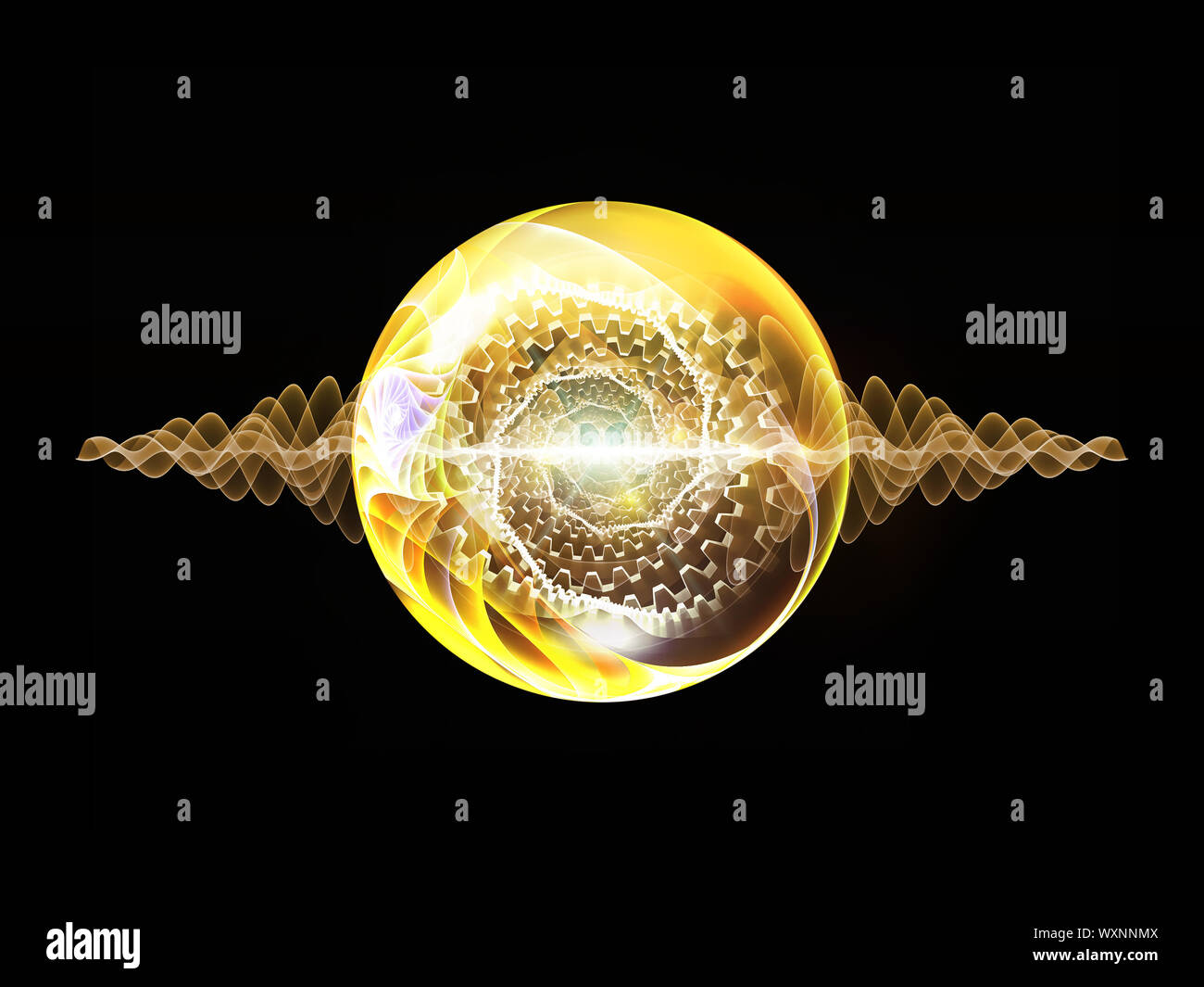 Wave Particle series. Design made of fractal spherical patterns and ...