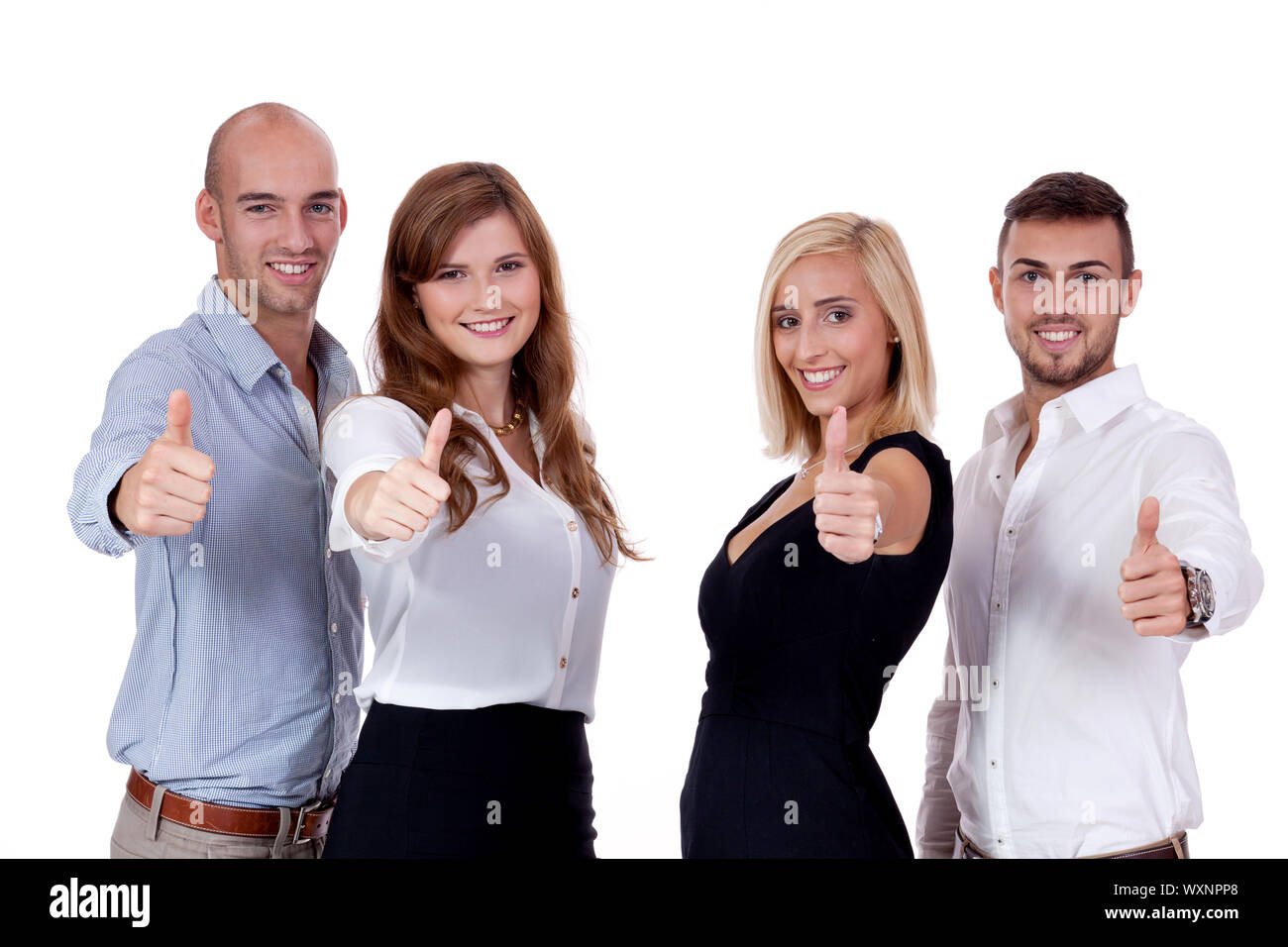 happy people business team group together isolated on white background ...